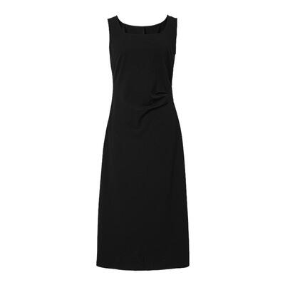 红袖春季2025新款女装 立体压褶收腰方领套头背心连衣裙