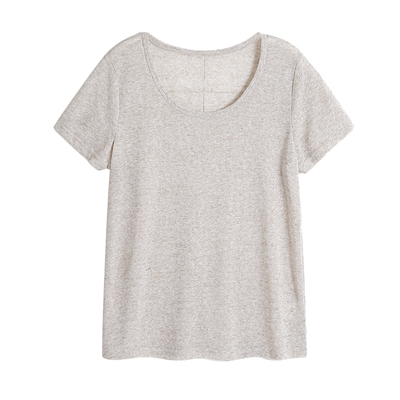 PLANITES vol.17 干爽混色苎麻混纺 U领后中绷缝T恤