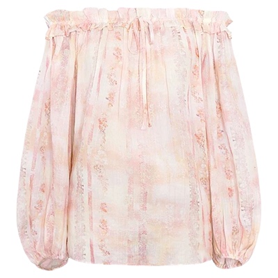 法式高级感一字领露肩上衣小衫