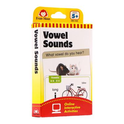 Evan-Moor美国加州教辅 元音发音闪卡 英文原版 The Learning Line Flashcard Vowel Sounds学习起跑线系列英语闪记学习卡全彩卡片