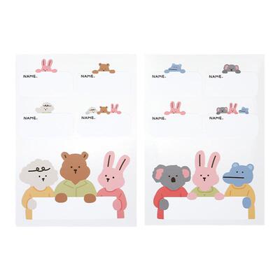 韩国进口卡通防水姓名标签贴纸