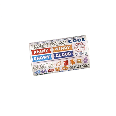 提拉多文字胶带风格字素装饰贴纸