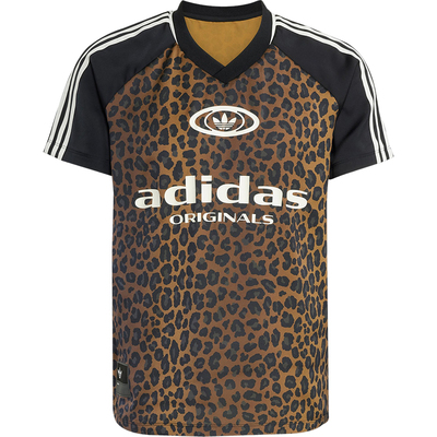 Adidas/阿迪达斯正品三叶草女士豹纹印花时尚宽松短袖KA2671