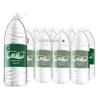 怡宝纯净水2.08L*8瓶整箱批特价大瓶装饮用水煮饭泡茶非2升矿泉水
