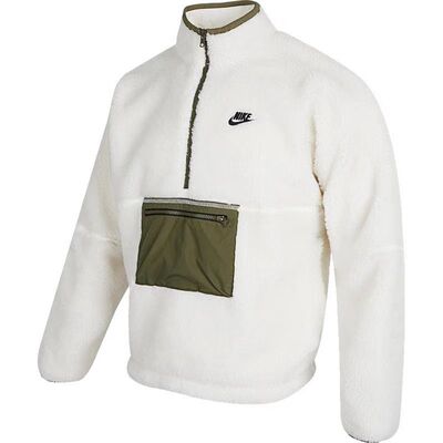 Nike男羊羔绒半拉链卫衣外套