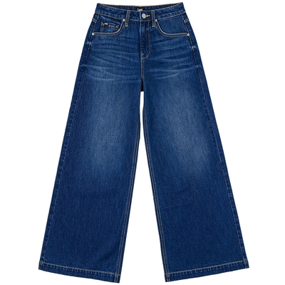 【张凌赫代言】Lee25秋冬新品宽松五袋款设计深蓝色女阔腿牛仔裤