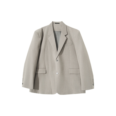 一轩轩春季格子西服套装男