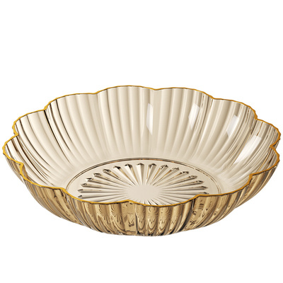 家用客厅茶几水果盘水晶果盘轻奢高级小吃盘零食摆放盘水果碟摆件