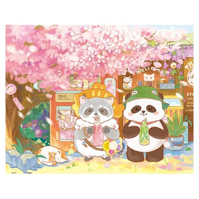 3djp治愈系樱花平面拼图500片