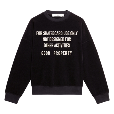 Golden Goose男Journey字母黑色圆领运动卫衣GGDB