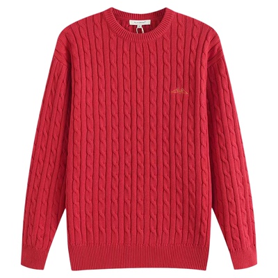 【蜜蜂惊喜社】！高智老钱复古风经典绞花松弛感百搭毛衣男女同款