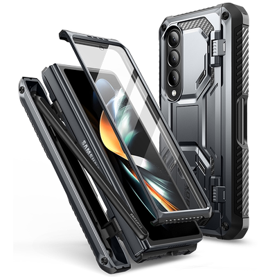 三星fold4手机壳带支架笔槽带膜