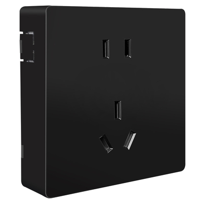 国际电工黑色超薄明装开关插座