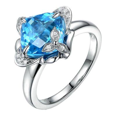 米莱女款18k金镶嵌托帕石戒指