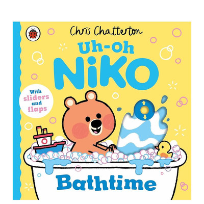 【现货】【小熊尼可】洗澡时间  抽拉翻翻机关书 Uh-Oh， Niko: Bathtime 英文儿童趣味互动 英语早教进口童书