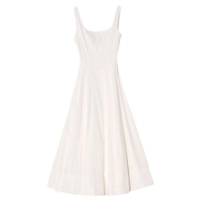 法式气质重工白色连衣裙