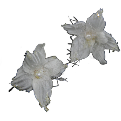 cheli丘林网纱花瓣新娘耳夹