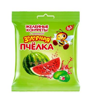 俄罗斯原装进口小蜜蜂西瓜味夹心软糖500克休闲零食糖果办公打尖