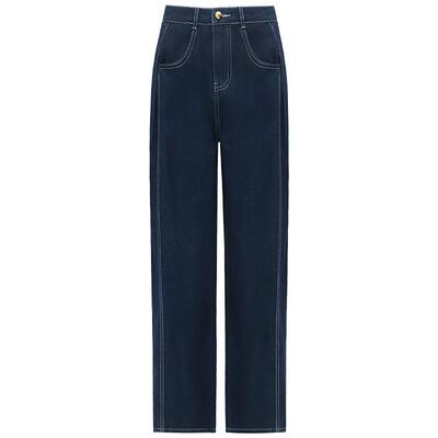 COCOBELLA时尚撞色线牛仔裤