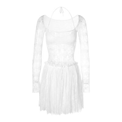 y2k辣妹连衣裙蕾丝正反穿不走光