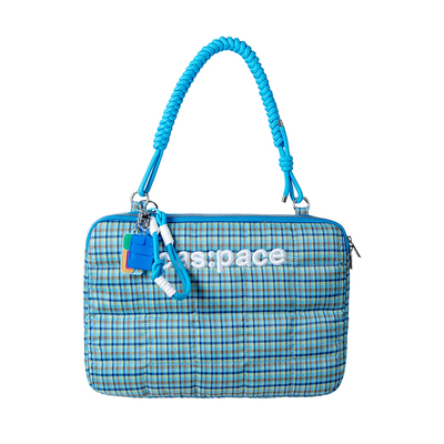 【写给冬天的信】壳空间原创cas:pace蓝绿格纹电脑包适用苹果MacBook16寸笔记本内胆包电脑包