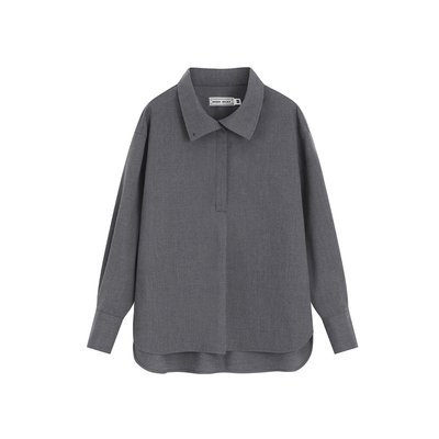 羊毛衬衫百搭褶皱羊毛半裙