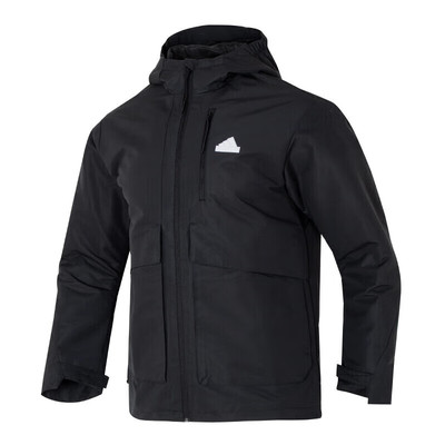 阿迪达斯男士梭织连帽加绒夹克