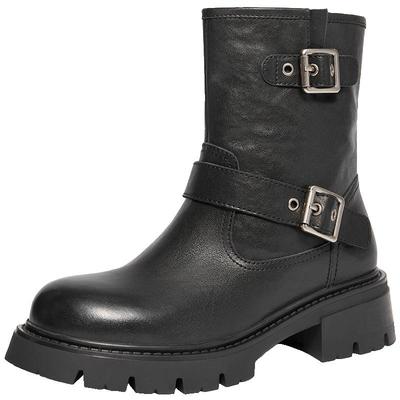 加绒靴女古美百丽拉德真皮新款