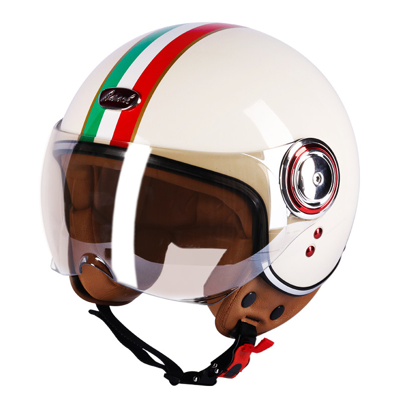 BEON摩托车头盔电动车女半盔复古男安全帽四分之三踏板个性防晒3C_虎窝淘