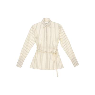 THE MEANING OF  25春夏新品 宽条纹系带高领衬衫 SOLSOL买手店