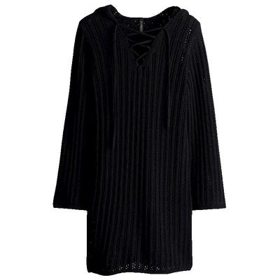 HM女装连衣裙冬季时尚绑带设计连帽连身裙1282048