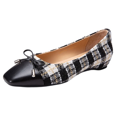 马内尔小香风蝴蝶结一脚蹬单鞋