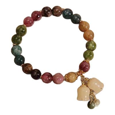 2025年新款彩虹碧玺手链女ins小众奢铃兰花吊坠手串闺蜜生日礼物