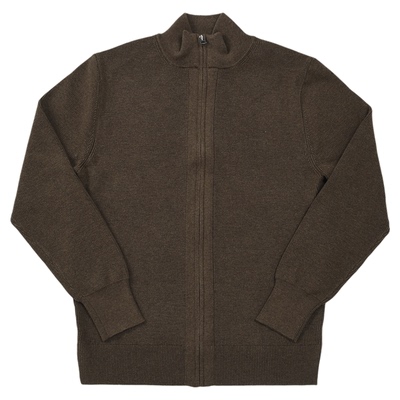 柴米毛衣外套全棉立领针织衫加厚