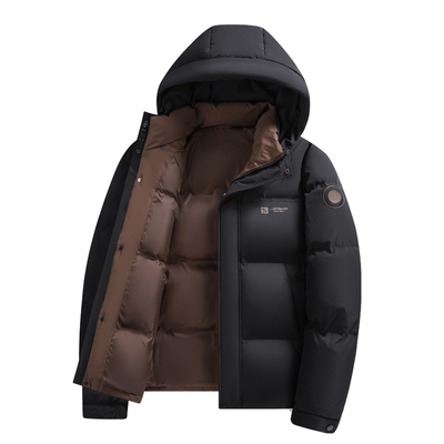 雪中飞男款连帽防风保暖羽绒服