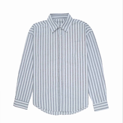 shijoin简约落肩日系条纹衬衫