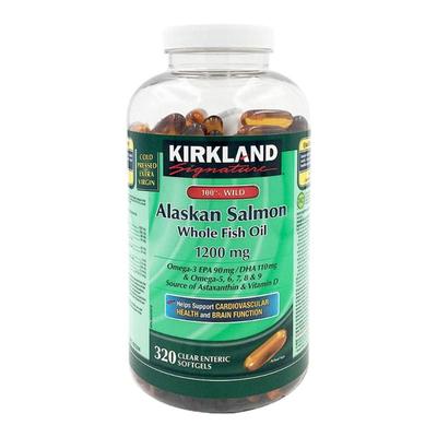 加拿大直邮Kirkland柯克兰纯阿拉斯加三文鱼油1200mg 320粒/瓶