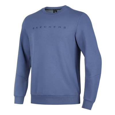 Skechers斯凯奇春男简约针织套头圆领长袖卫衣P125M027/0479