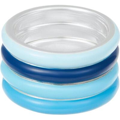 【礼物】FRY POWERS 女银质戒指（四枚装）