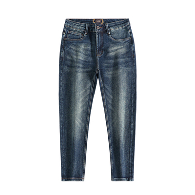 高档小个子锥版八分九分牛仔裤男