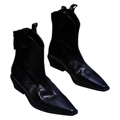 Le'Murmure复古褶皱小众及踝靴