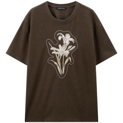 太平鸟女装夏季莱赛尔短袖T恤A1CNF2552