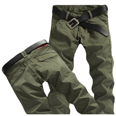 yezoe男式春秋军绿色潮流休闲裤