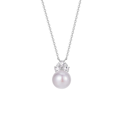 周大生兰花面包珍珠项链