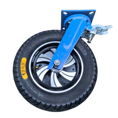 14寸35cm加厚充气轮万向轮定向轮刹车轮手推车脚轮单轮带轴轮轱辘