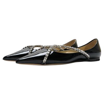 Jimmy Choo 春夏款女士GENEVI FLAT平底鞋银泰百货精品 301596