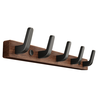 胡桃木挂钩高颜值免打孔墙上壁挂进门玄关衣服帽挂衣钩门后挂衣架