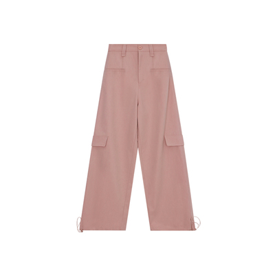 高要抽绳设计感美式深灰工装裤