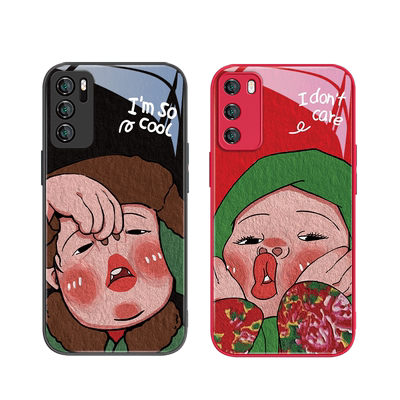 适用华为情侣款手机壳卡通搞怪