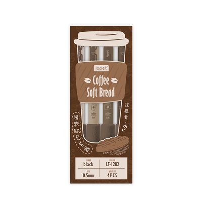 lopet按动速干软握中性笔黑色0.5